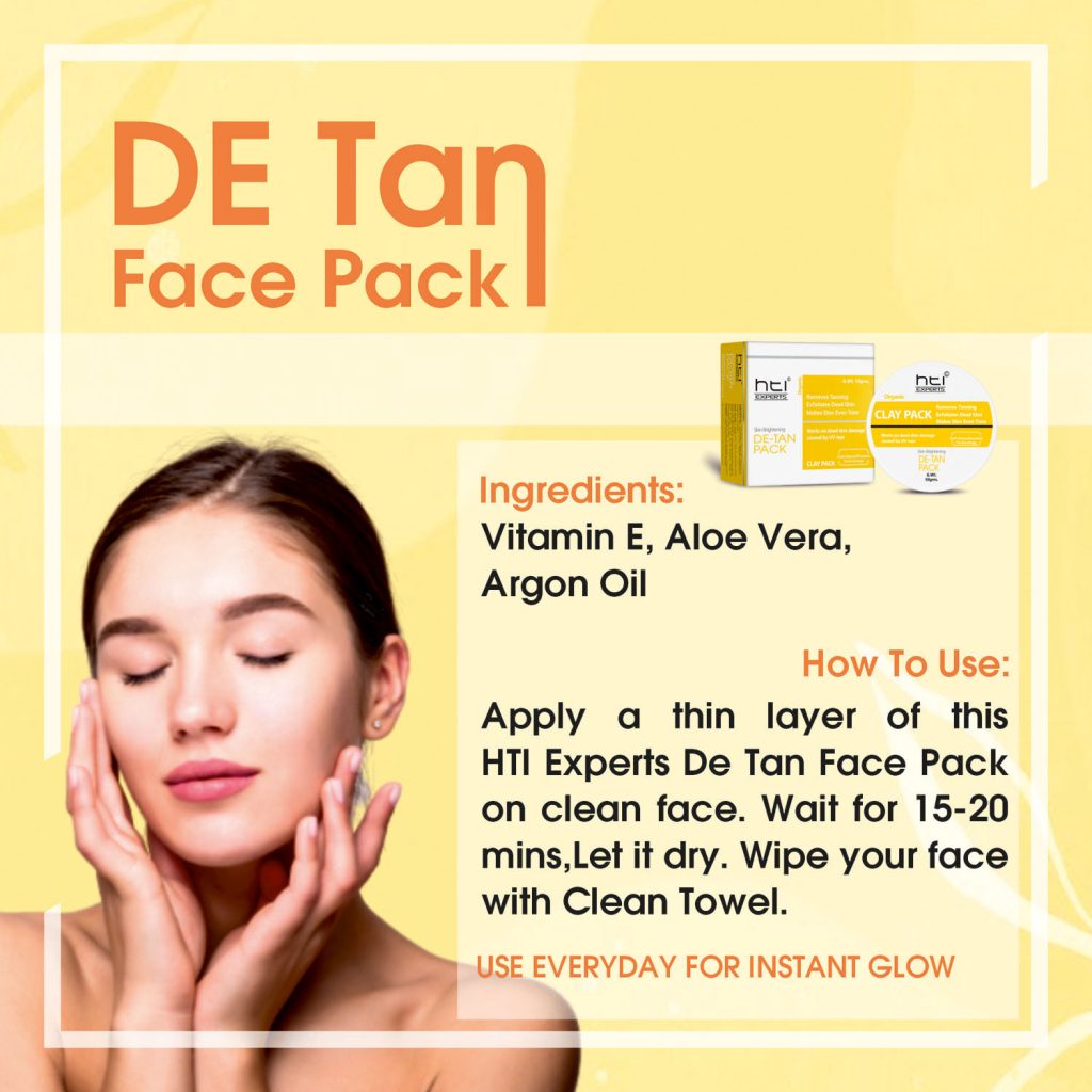 Skin Brightening De-Tan Clay Pack - 50gms - HTI Experts